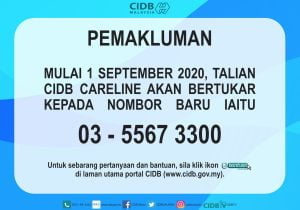 Pertukaran Nombor Telefon CIDB Careline | CIDB HQ