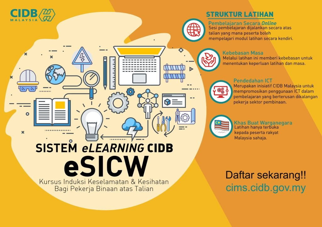 Sistem eLearning - Kursus Induksi Keselamatan dan Kesihatan Bagi Pekerja Binaan Atas Talian ...
