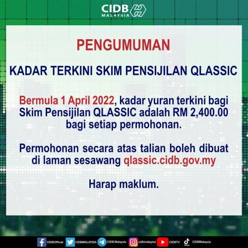 Kadar Terkini Skim Pensijilan QLASSIC | CIDB HQ