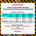 Kadar Yuran Baharu Program Pentauliahan Penyeliaan Dan Pengurusan | CIDB HQ