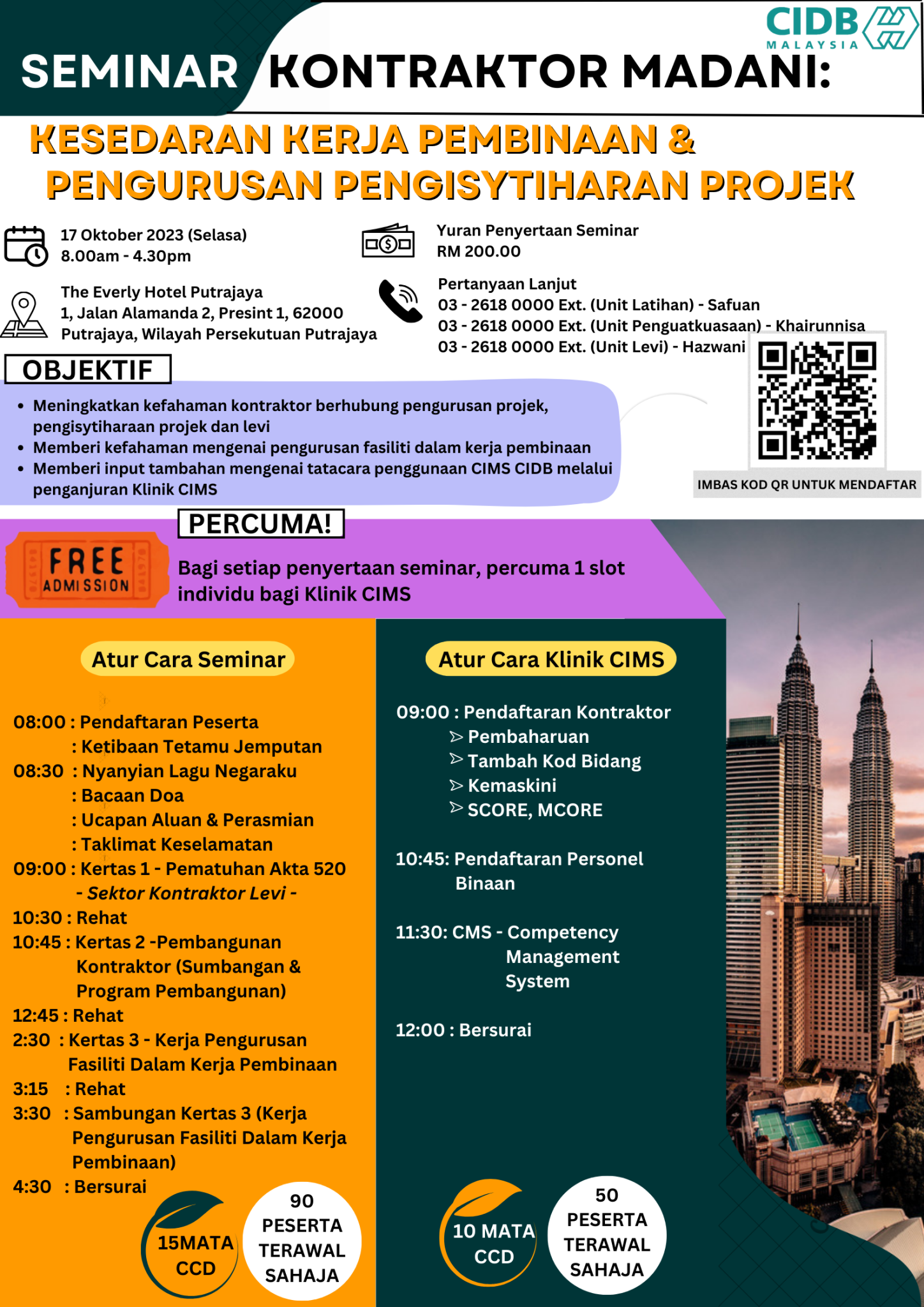 Seminar Kontraktor Madani: Kesedaran Kerja Pembinaan dan Pengurusan Pengisytiharan Projek serta ...