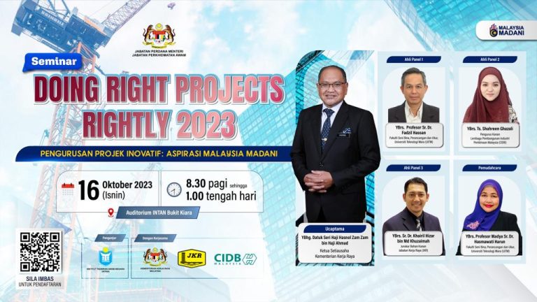 Seminar "Doing Right Projects Rightly" (DRPR) 2023 | CIDB HQ